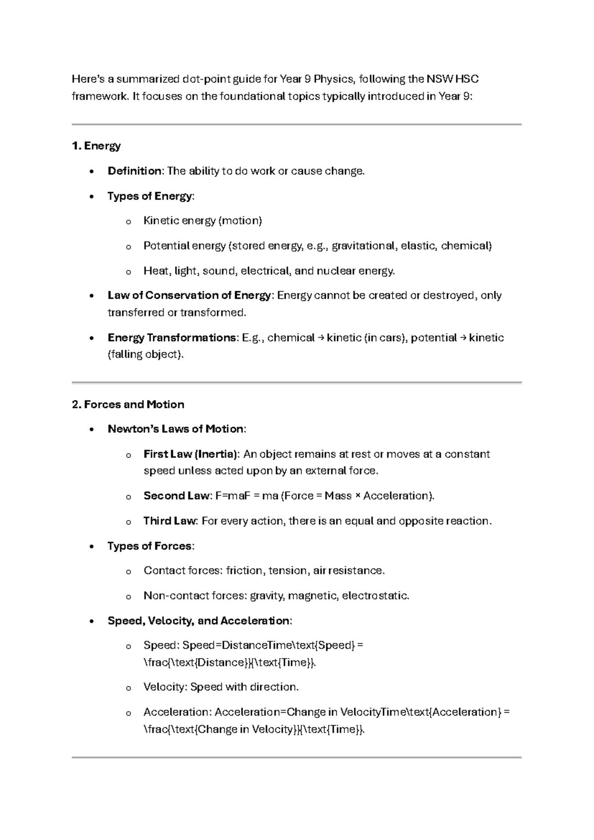 Physics hsc - my used notes that worked wonders - Here’s a summarized ...