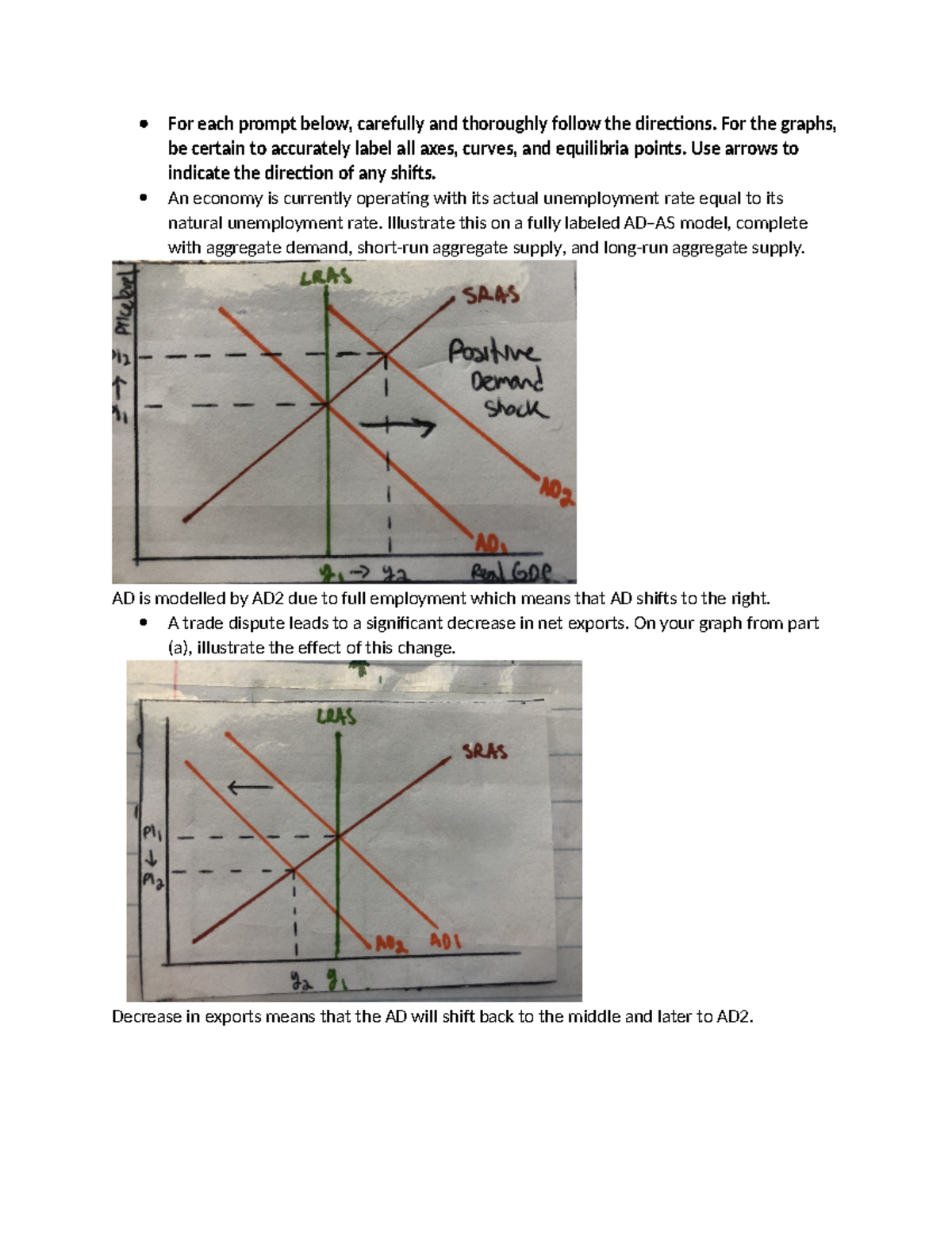 AP Macroeconomics 03.07: Analyzing AD-AS Models and Economic Adjustments - Studocu