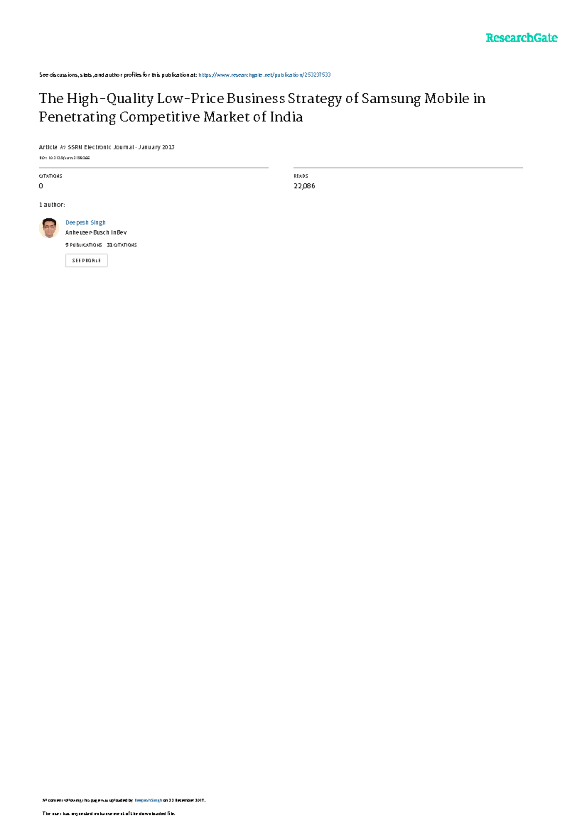 Business Strategy of Samsung Mobile in India's Competitive Market (BSTR ...