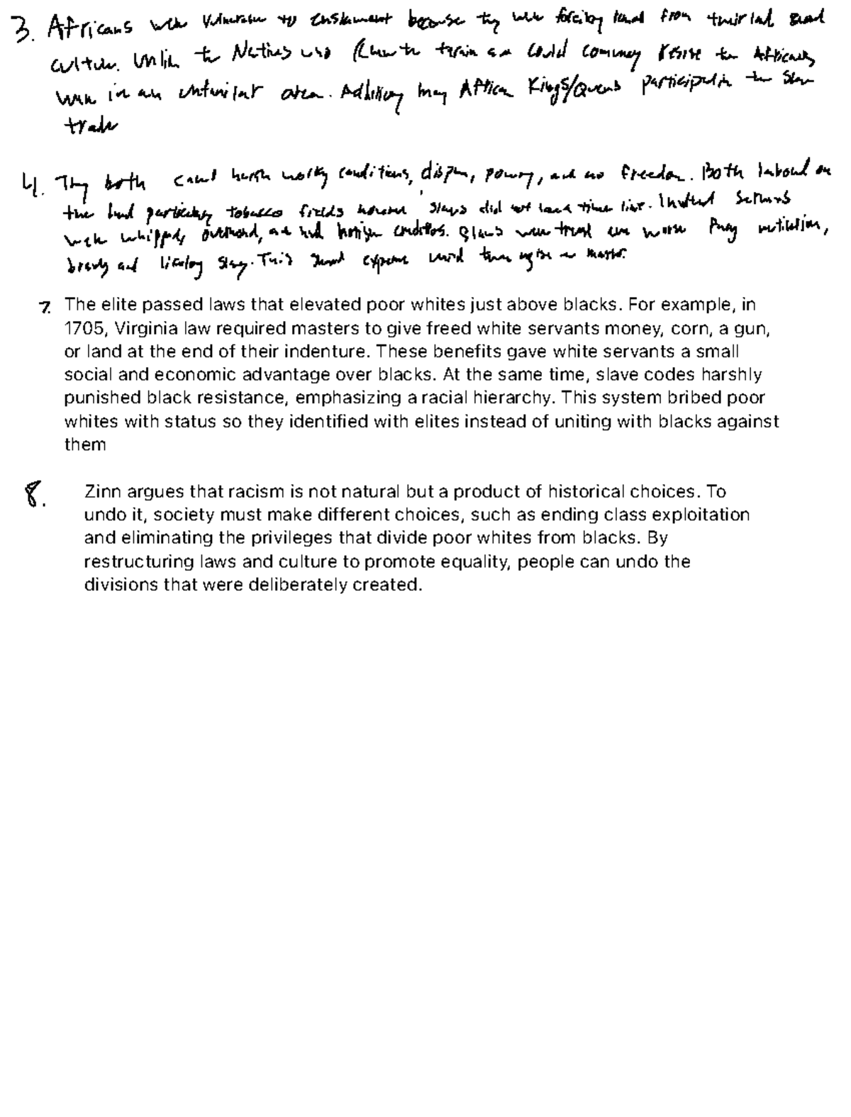 HIST 101: Notes on Racism, Class, and Historical Choices - Studocu