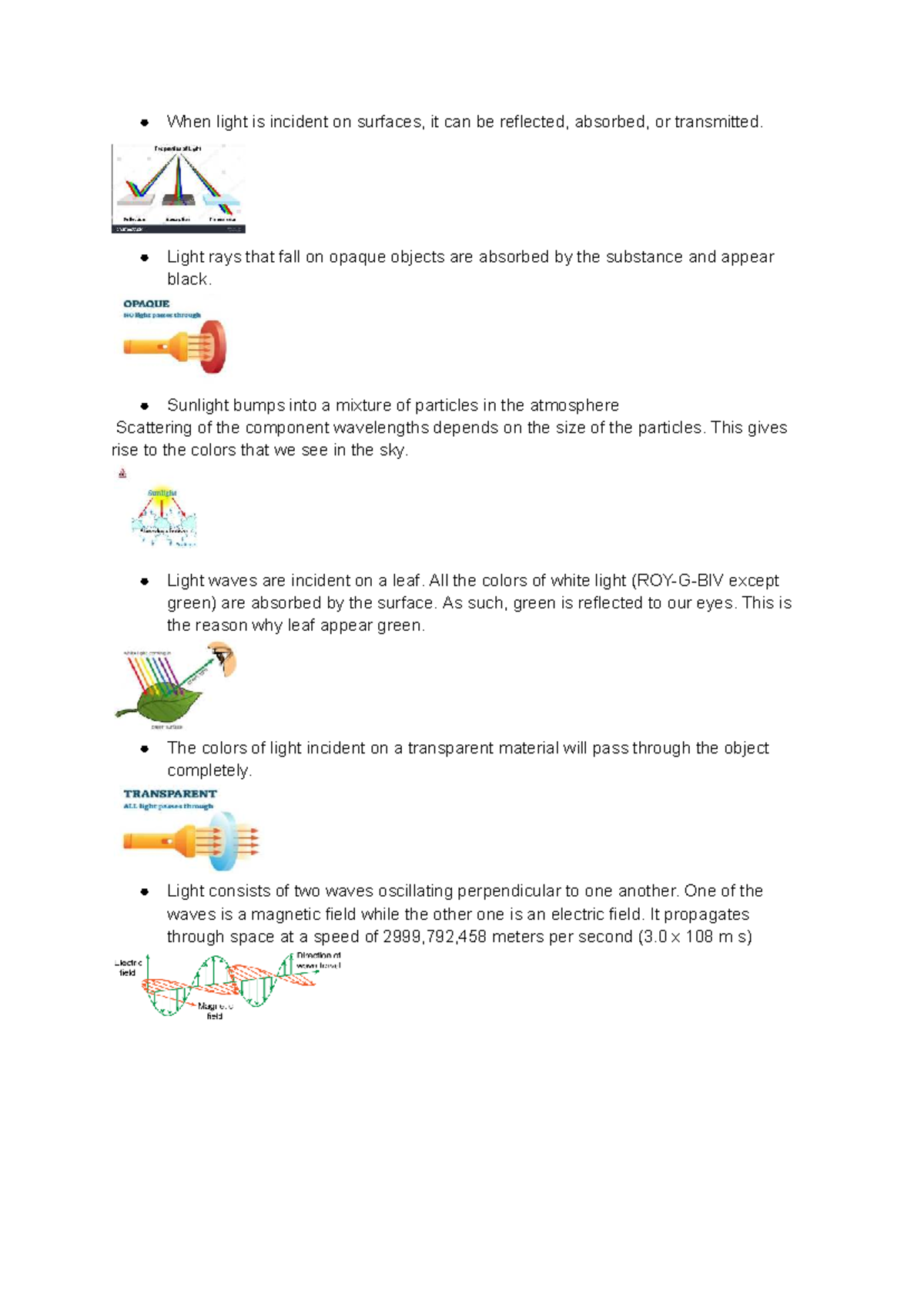 PHSC 101: Light Behavior - Reflection, Absorption, and Refraction - Studocu