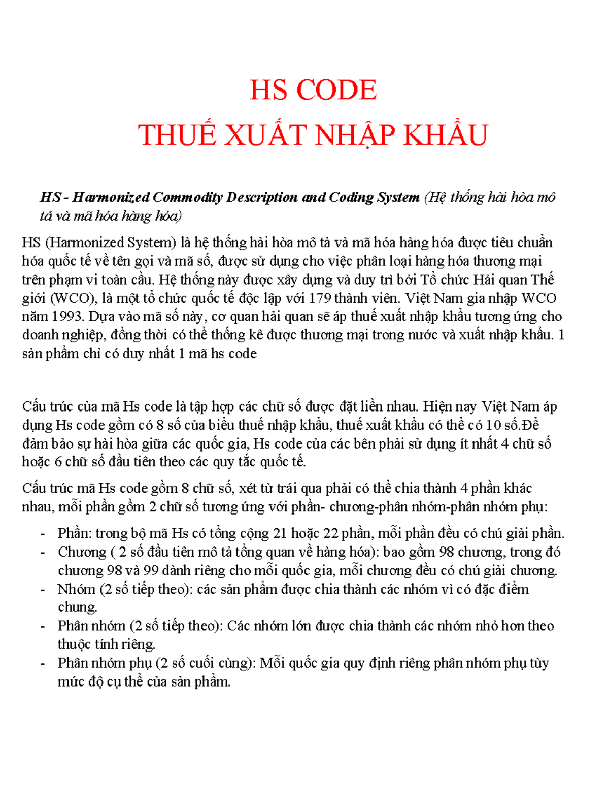 Hs code thue - tghh - HS CODE THUẾ XUẤT NHẬP KHẨU HS - Harmonized ...