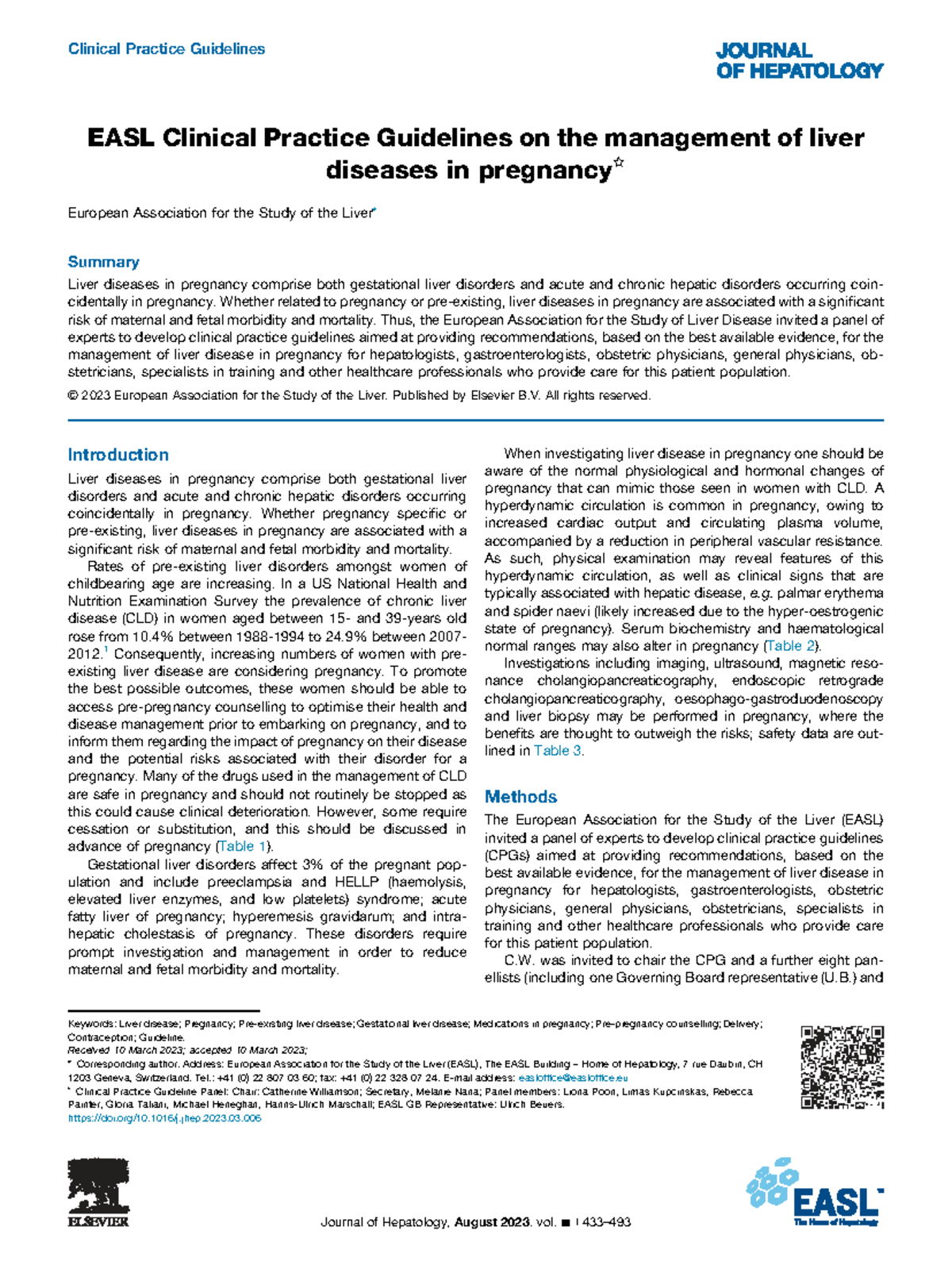 EASL Clinical Practice Guidelines: Managing Liver Diseases in Pregnancy ...
