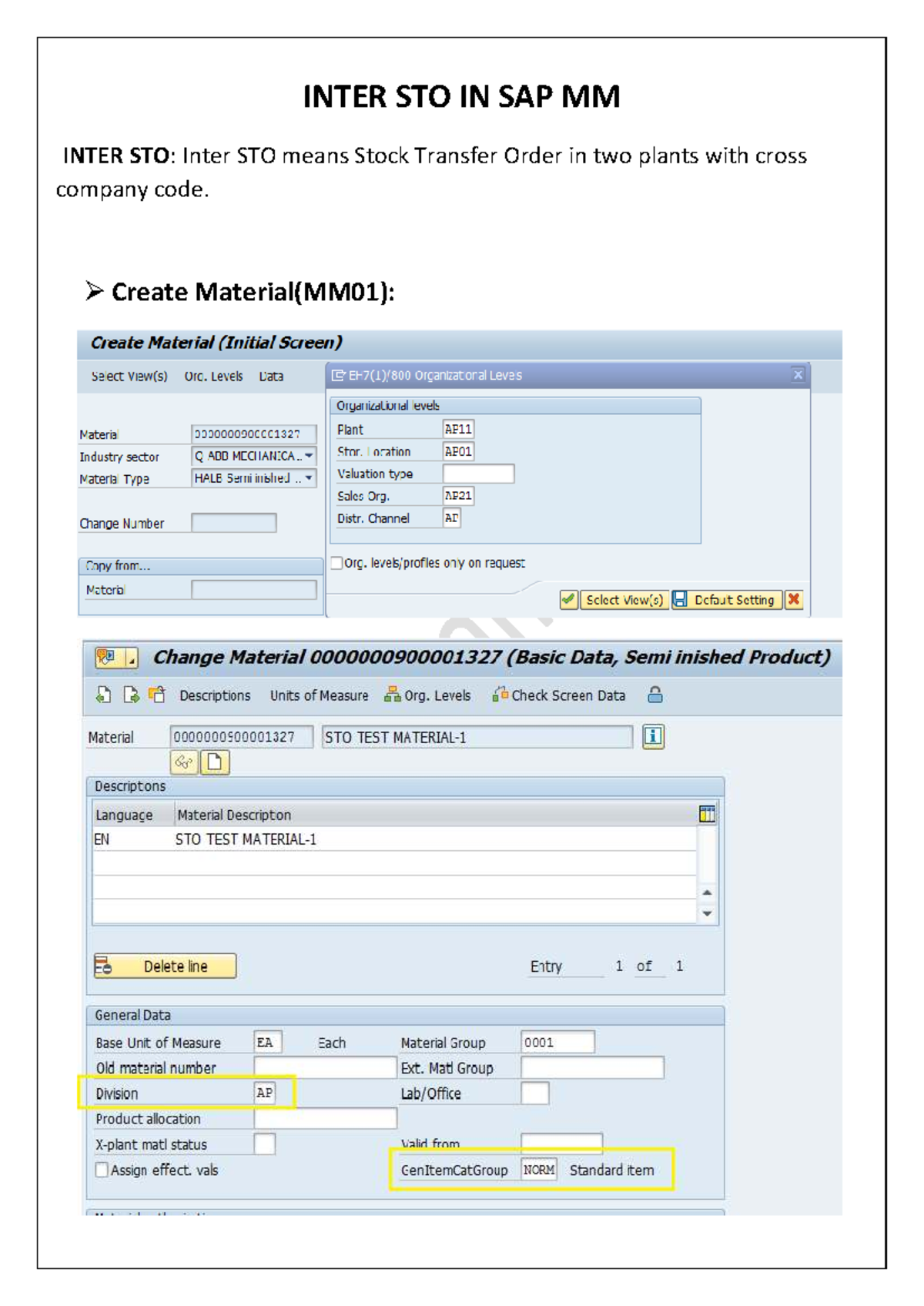 Inter STO in SAP MM: Stock Transfer Order Process Guide - Studocu