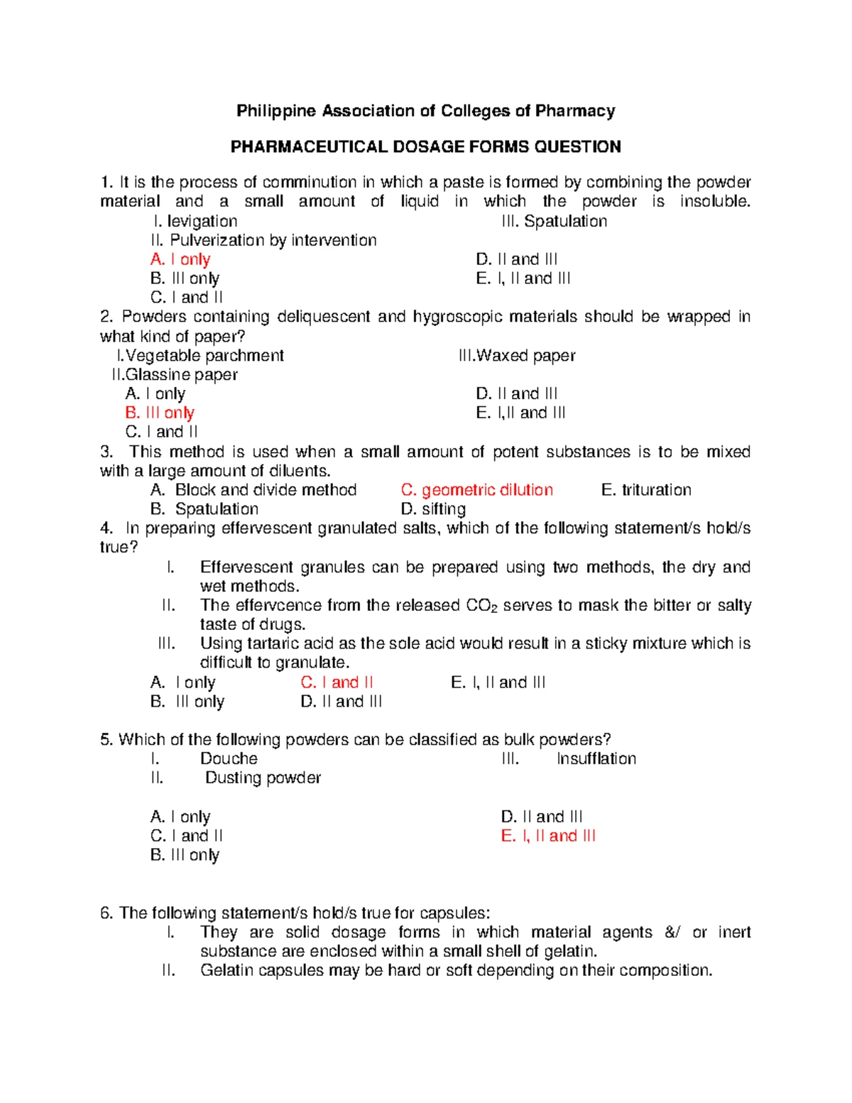 Pharmaceutical Chemistry of Organic Medicinals Answer Key- Green Pacop ...