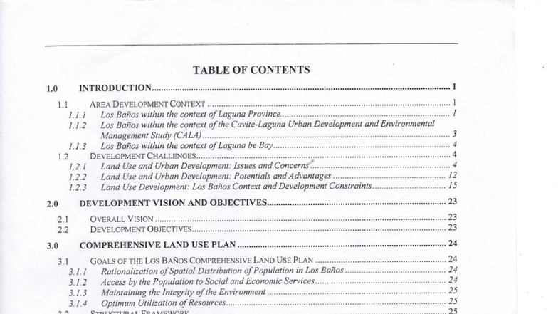 Comprehensive Land Use Plan (CLUP) for Los Baños: Development ...