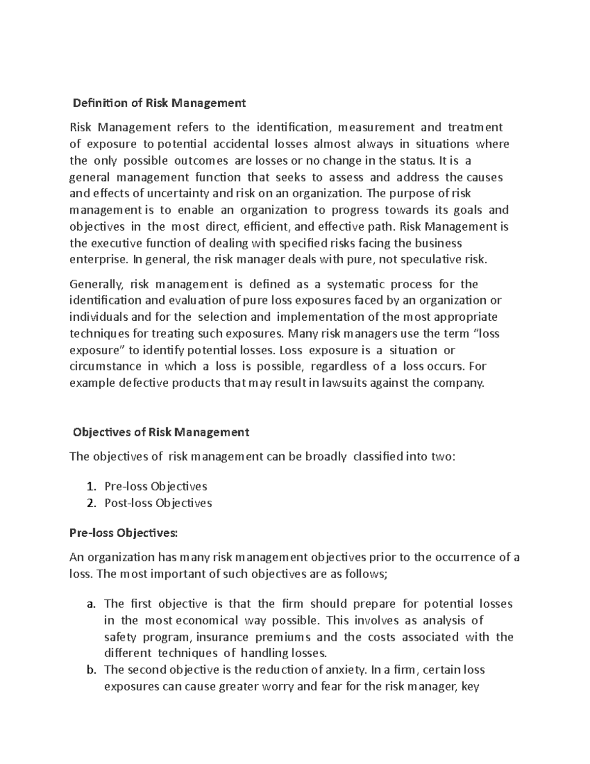 Risk Management Concepts and Objectives: Understanding Key Strategies ...