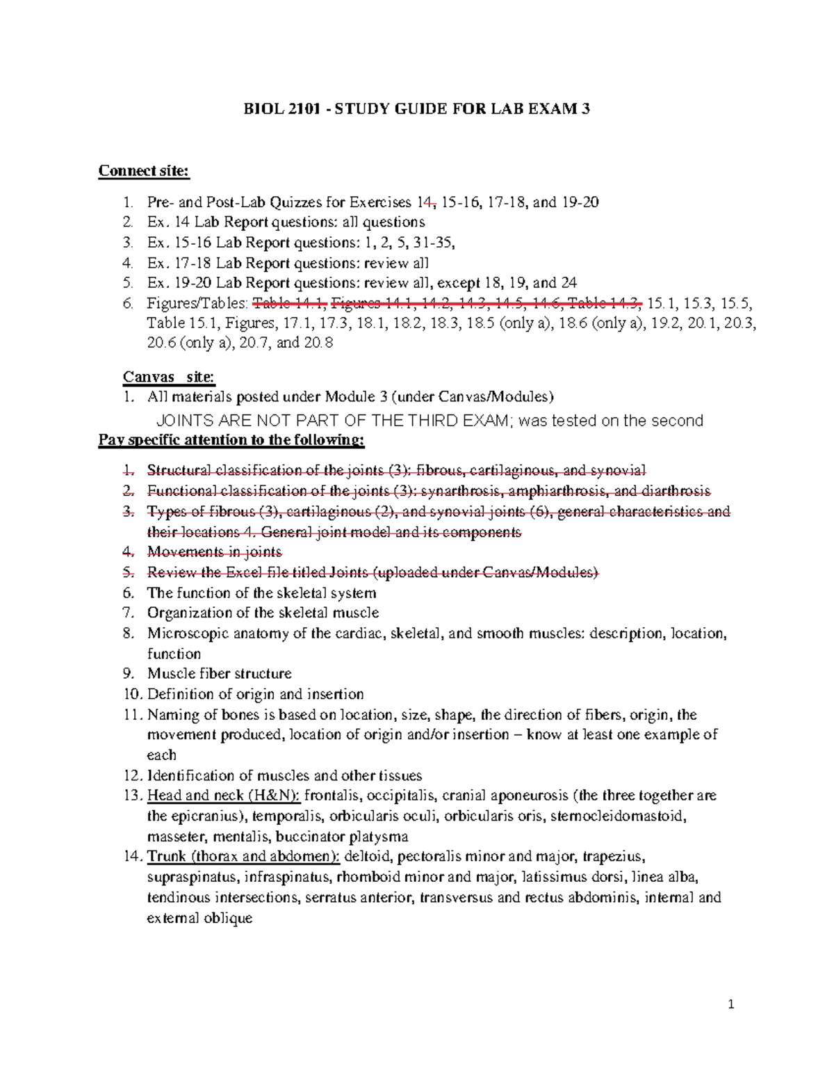 BIOL 2101 - Lab Exam 3 Study Guide & Key Topics - Fall 2023 - Studocu