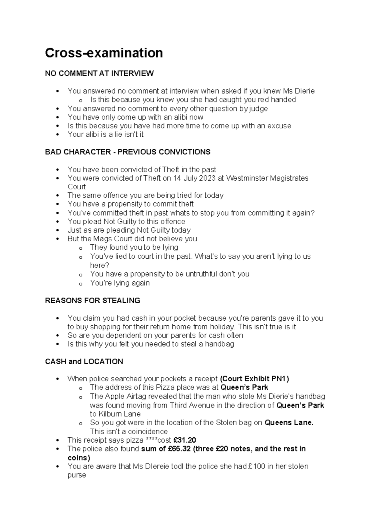 Cross - Tort Law Notes: Key Concepts and Case Analysis - Studocu