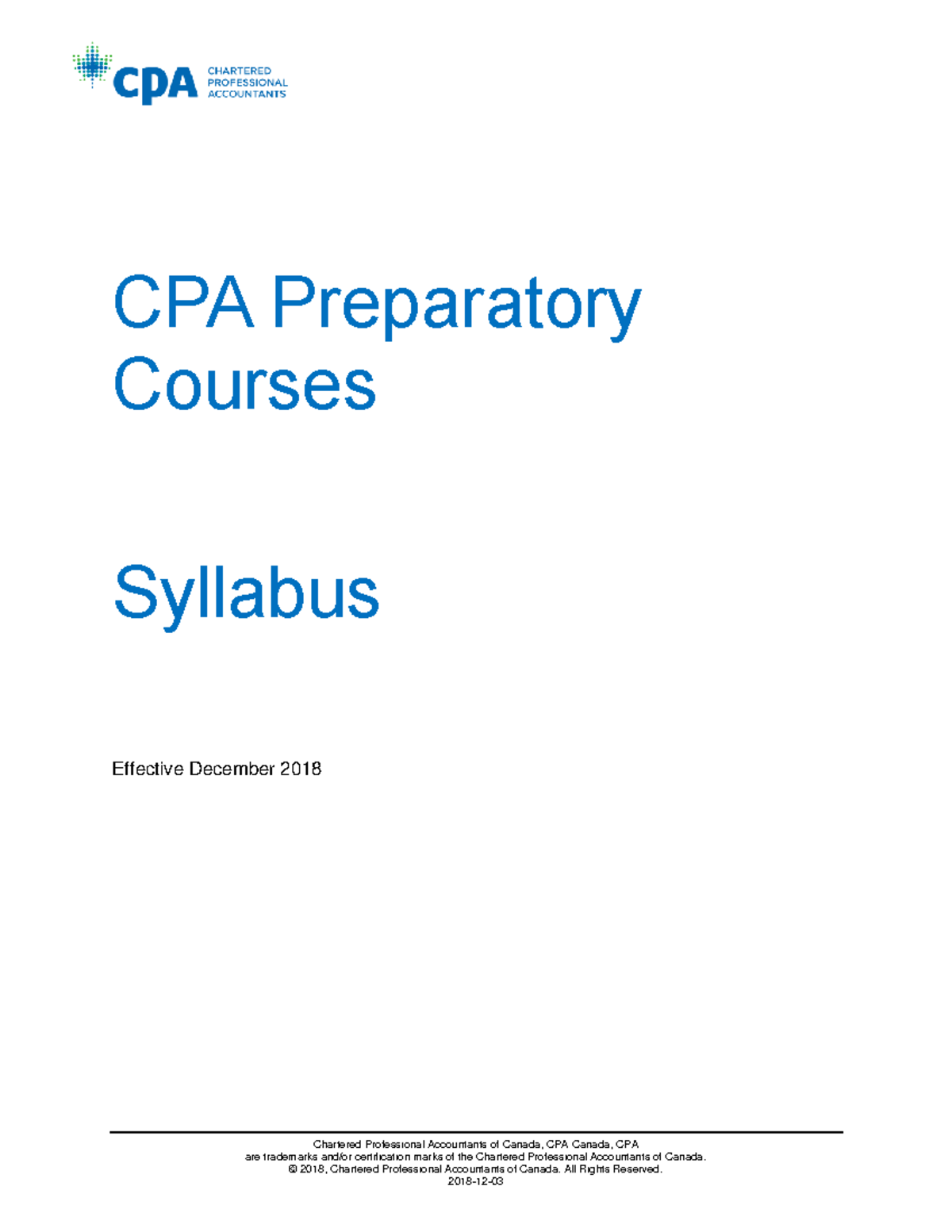 CPA Syllabus - Chartered Professional Accountants of Canada, CPA Canada ...