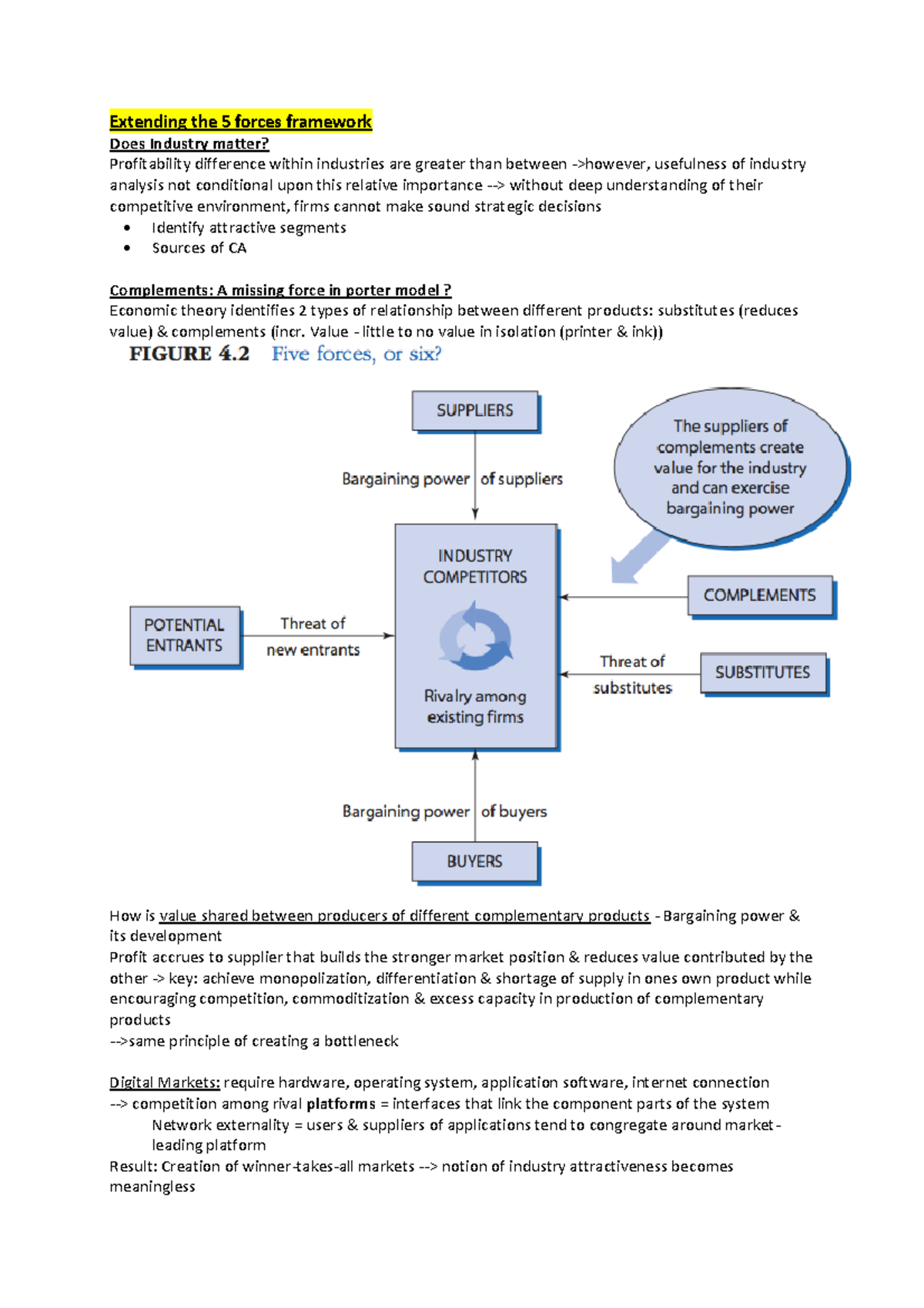 Chapter 4 Contemporary Strategy Analysis Grant - Extending the 5 forces ...