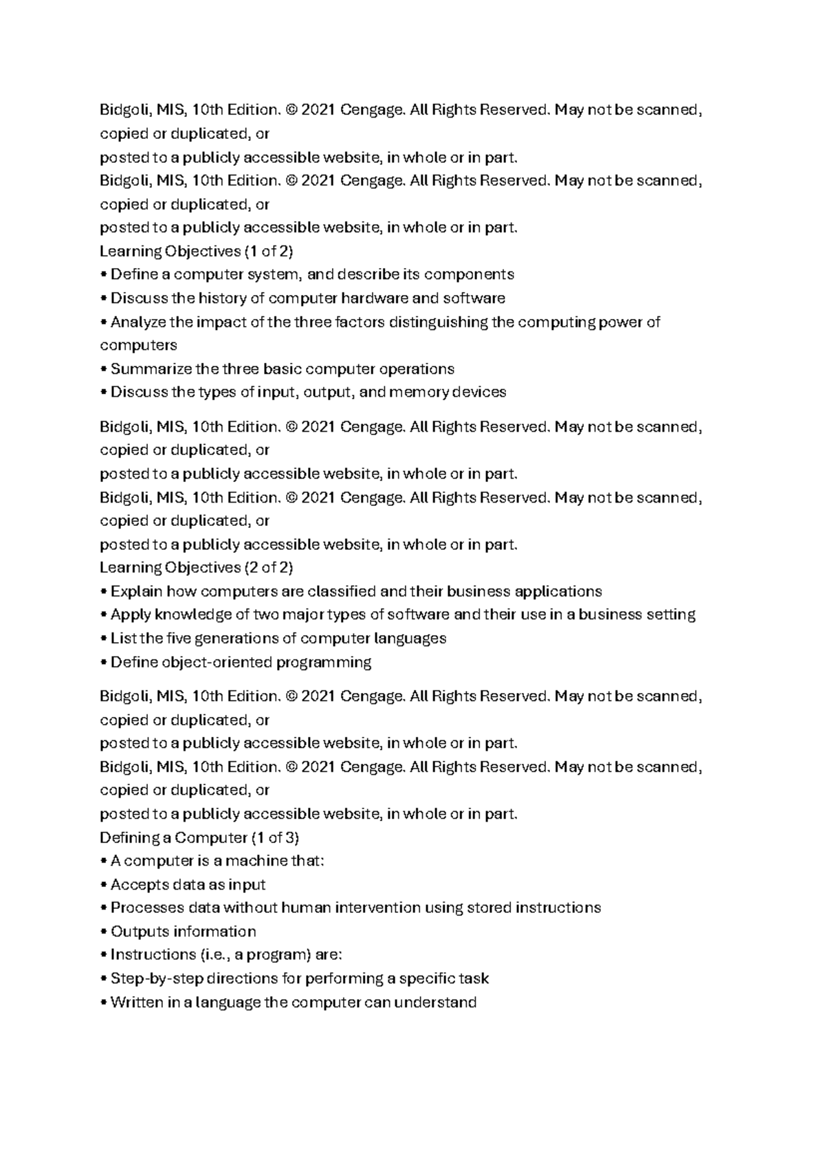 Understanding Computer Systems and Software: MIS 10th Edition Guide - Studocu