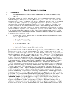 Ed TPA task 1 planning commentary final - Task 1: Planning Commentary ...