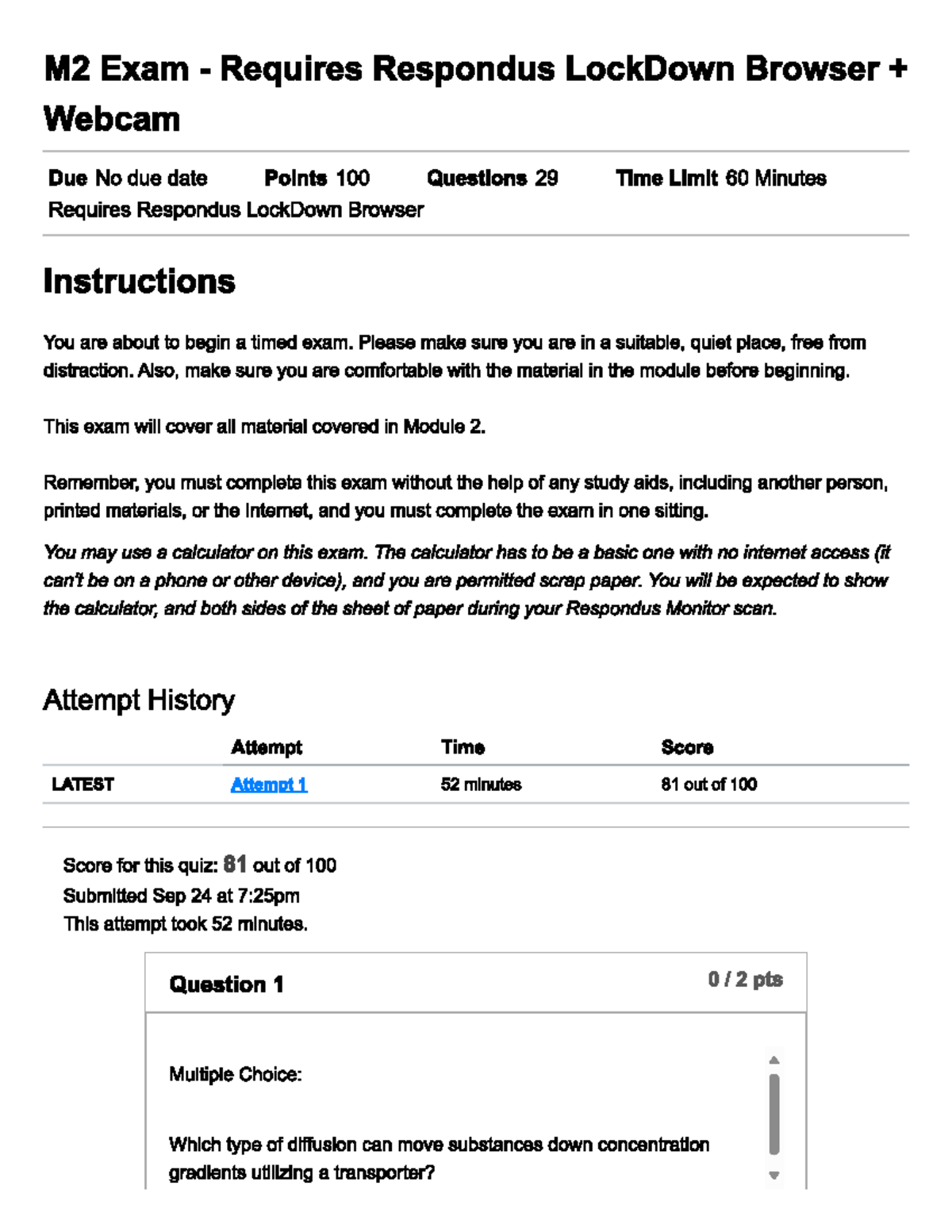 M2 Exam - Requires Respondus Lock Down Browser + Webcam - BIOD 121 ...