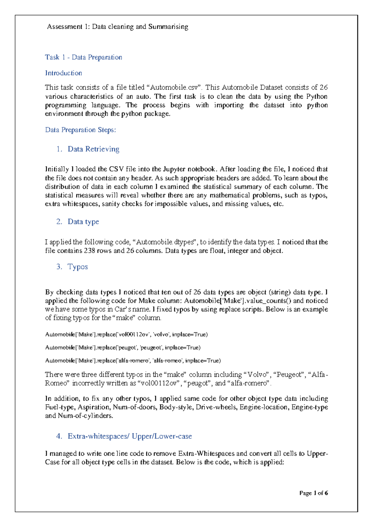 Practical Data Science with Python (DSC101) - Assignment 1: Data Prep - Studocu