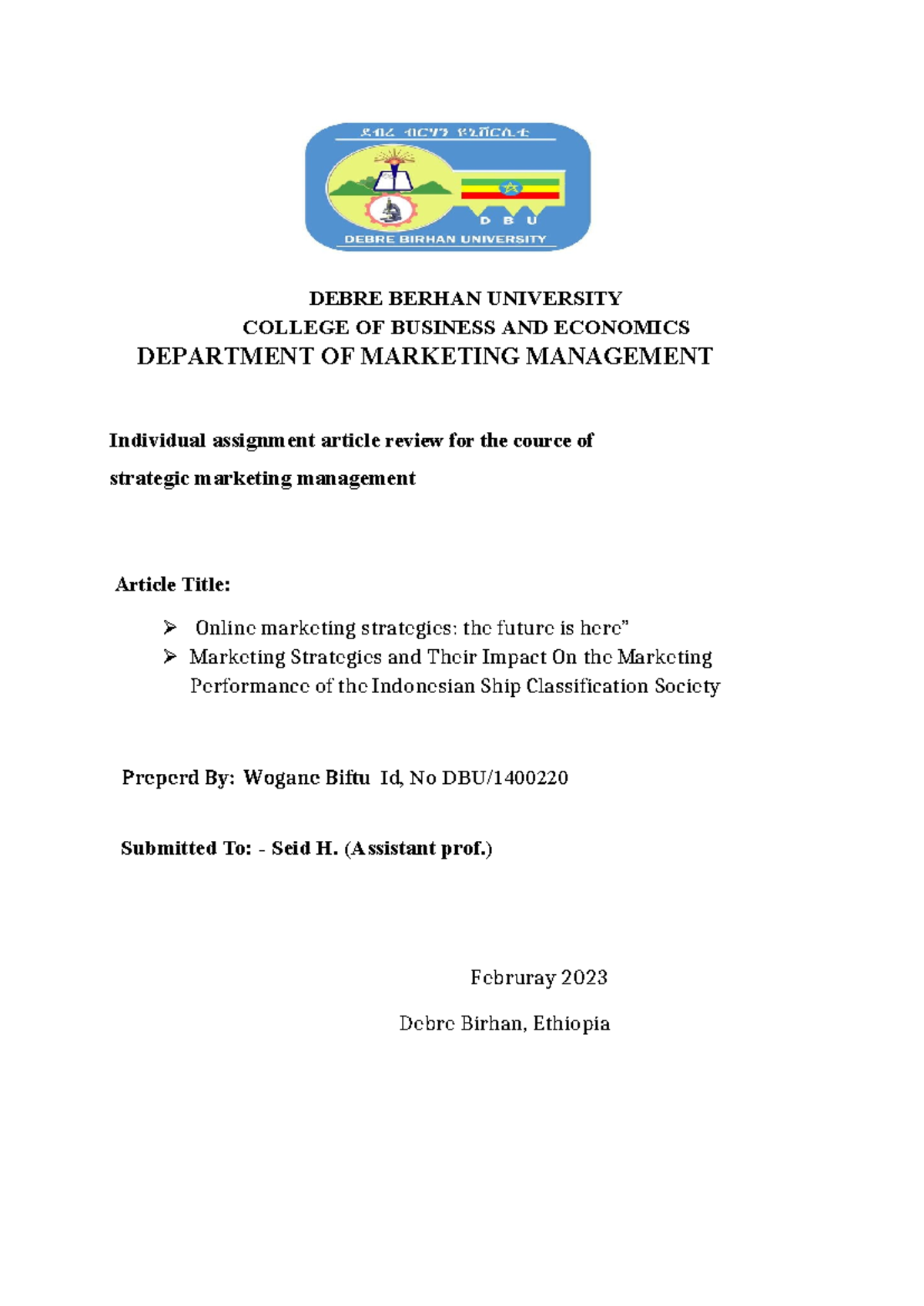Strategic Marketing Management Article Review: Online Strategies Impact ...