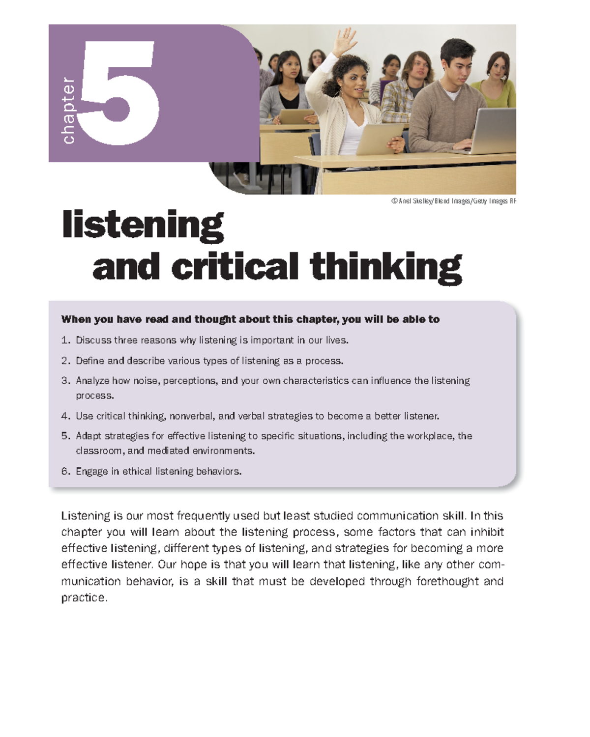 Listening and Critical Thinking - listening and critical thinking ...