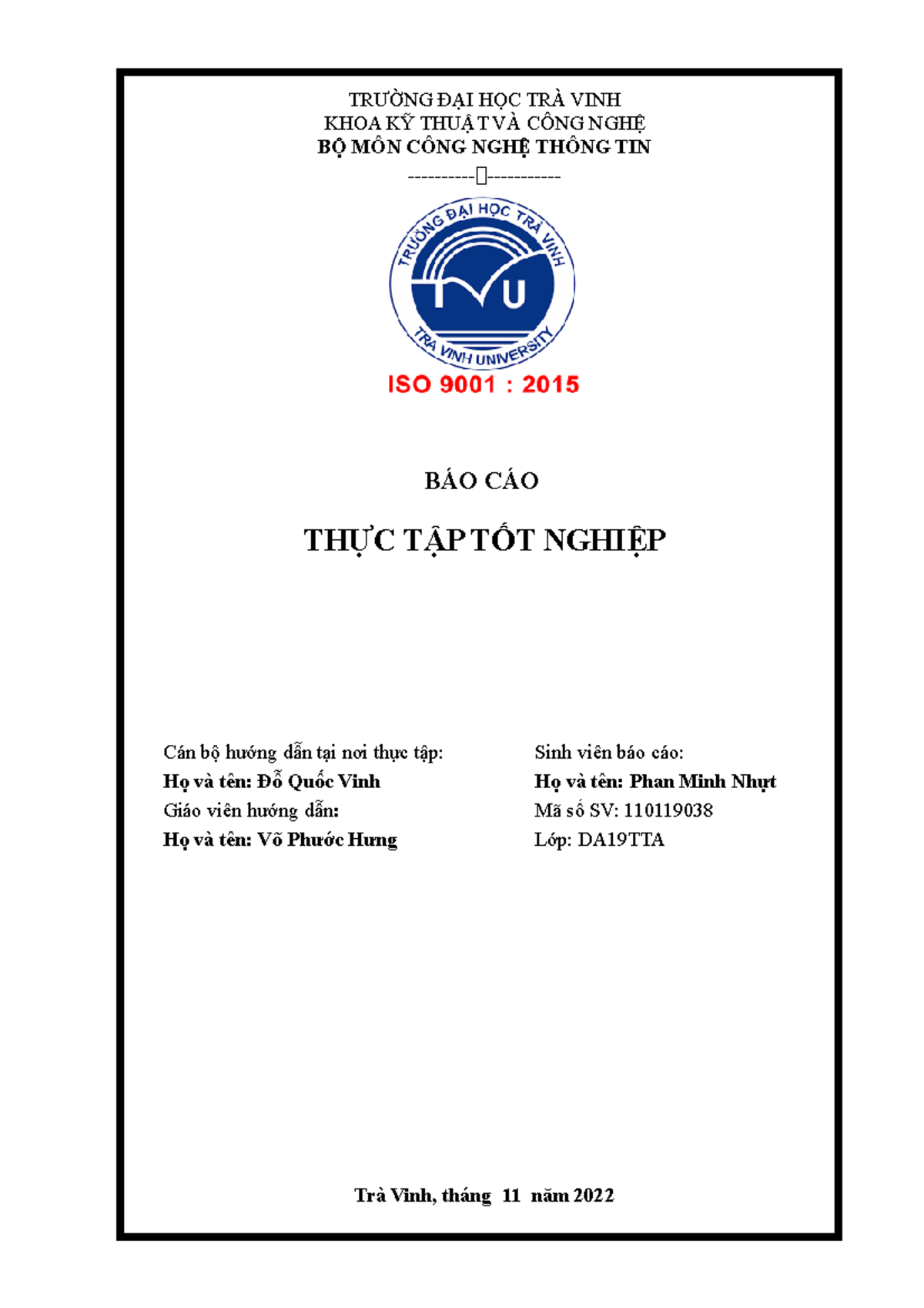 Phan Minh Nhut - saddsa - TRƯỜNG ĐẠI HỌC TRÀ VINH KHOA KỸ THUẬT VÀ CÔNG ...