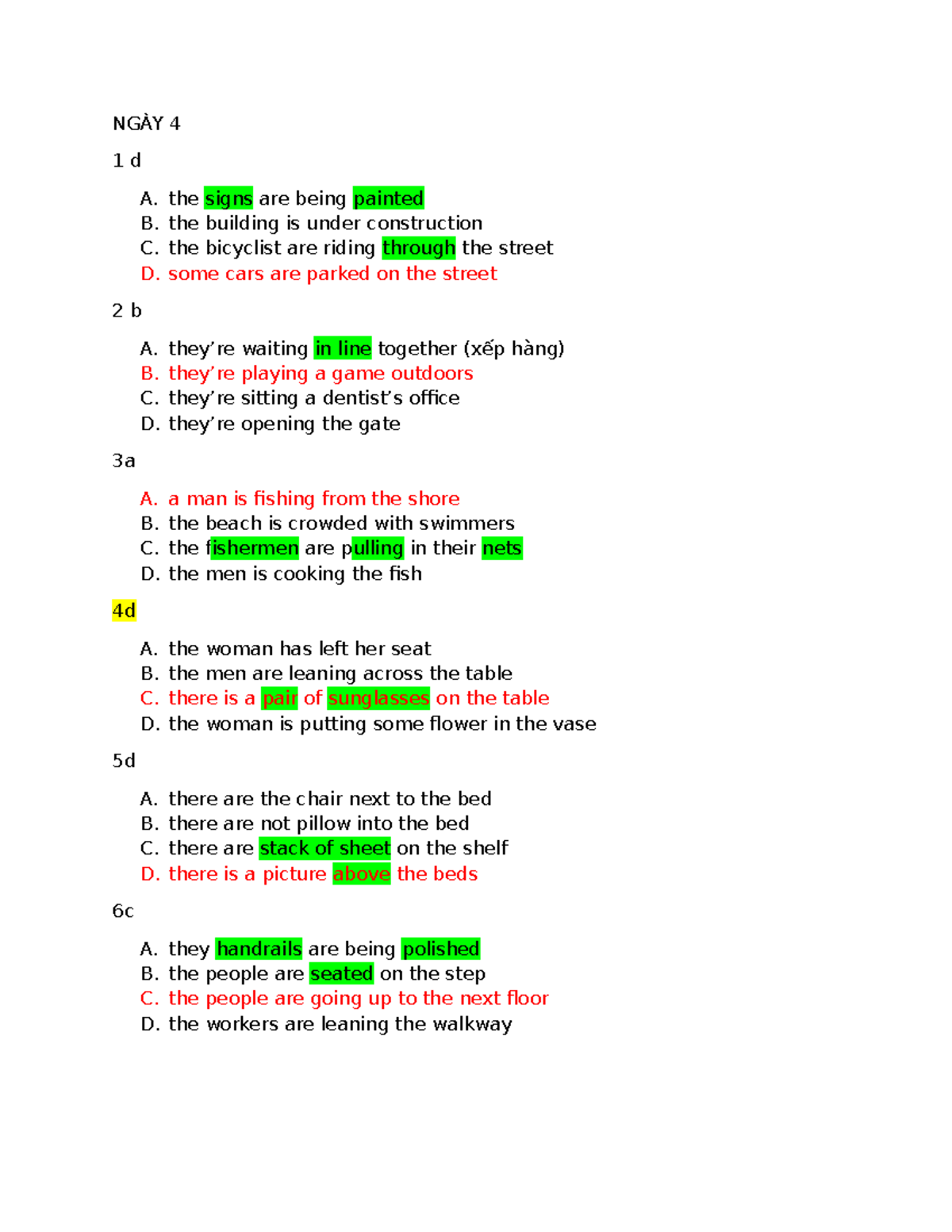 Part 1 - Day 4: Comprehensive Practice Notes on Visual Descriptions ...