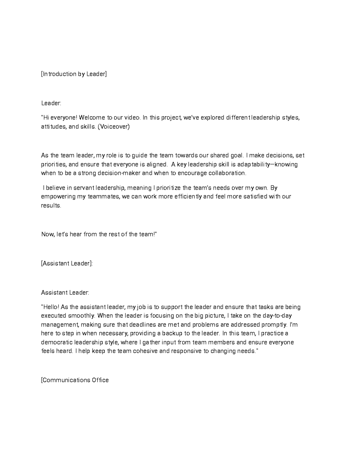 BSHM-1H- Script - THIS IS FOR NSTP - [Introduction by Leader] Leader ...