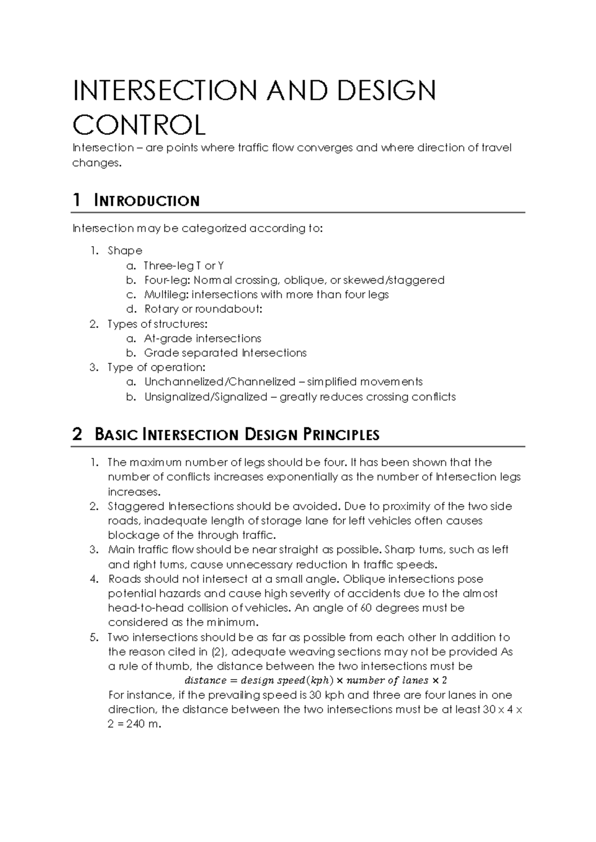 Cehwre 30 - Lecture 08 - Intersection Design Principles and Control ...