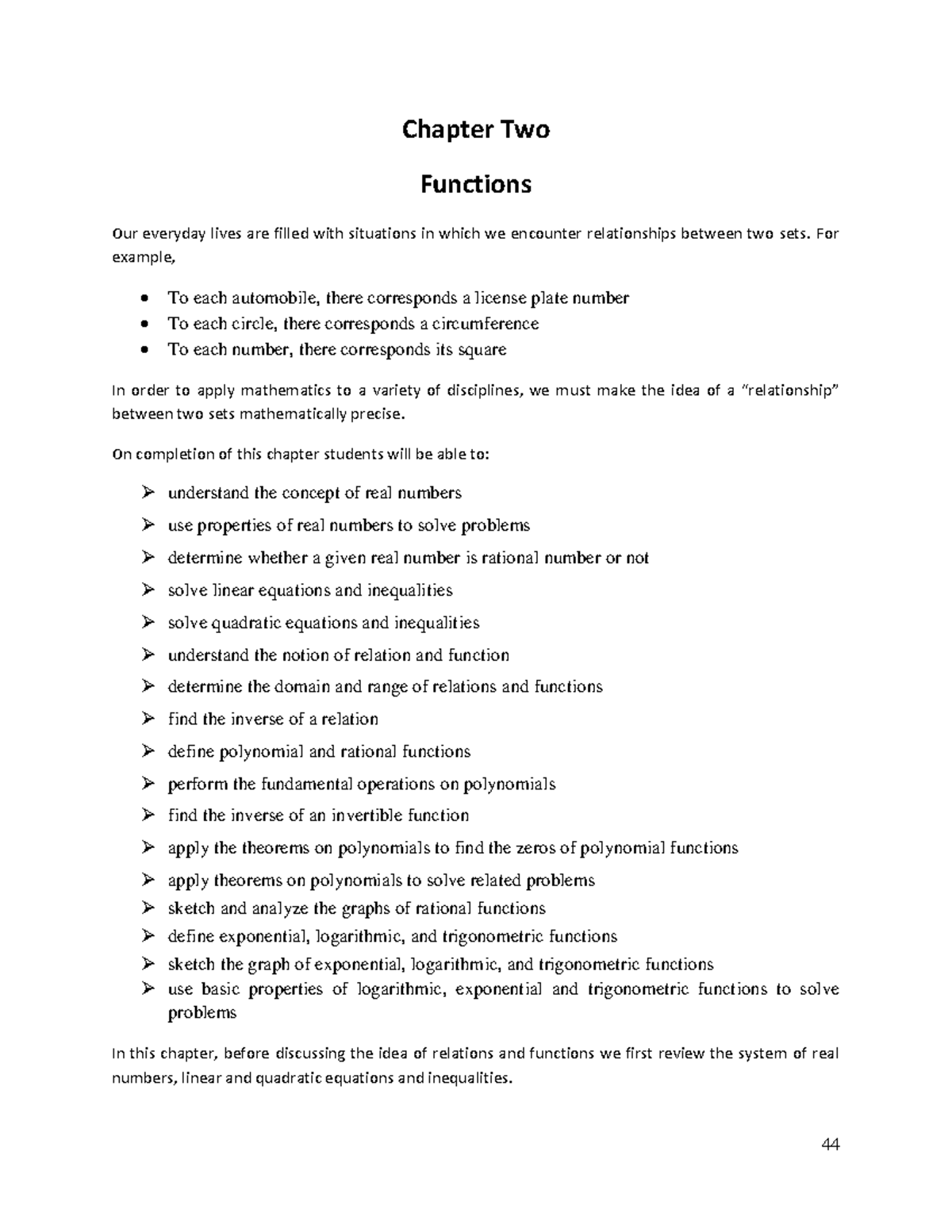 Mathematics of Social Sciences chapter two student - Chapter Two ...