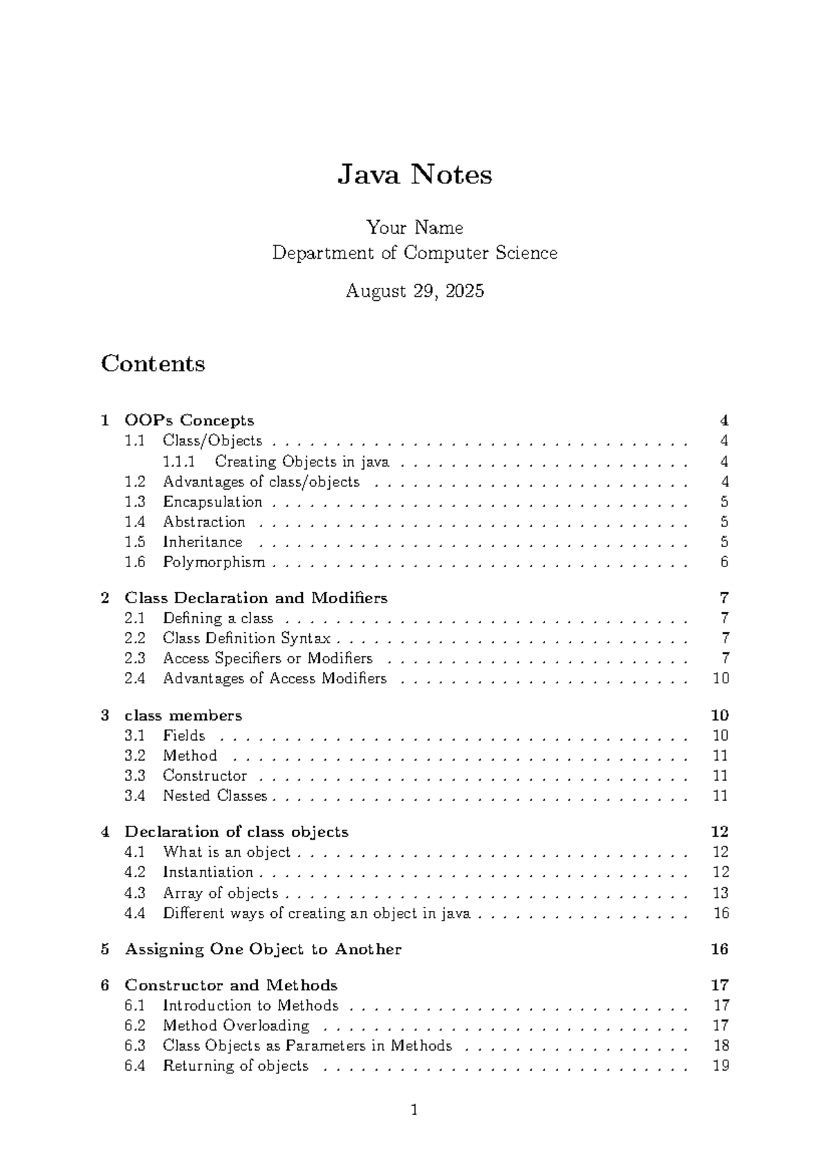 Java OOP Concepts Notes - CS101 Unit II Full Guide - Studocu