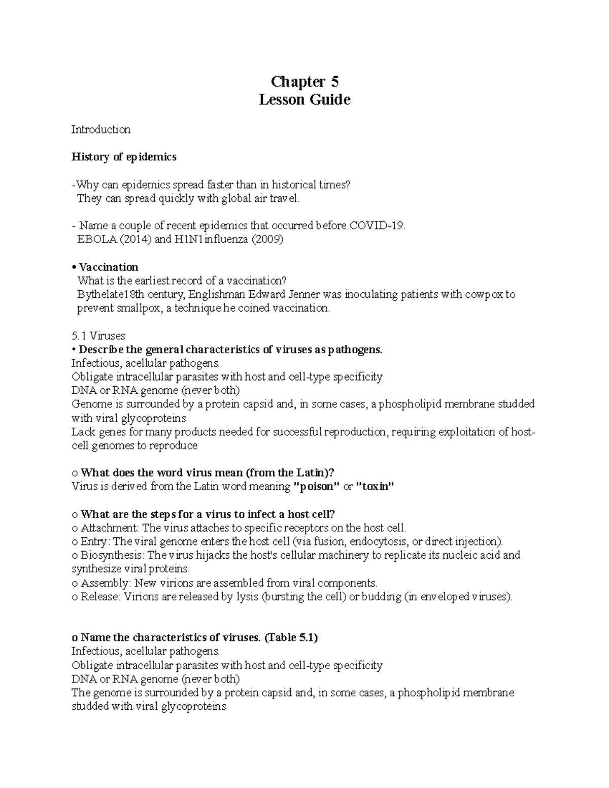 Chapter 5 Lesson Guide: Understanding Viruses and Epidemics - Studocu