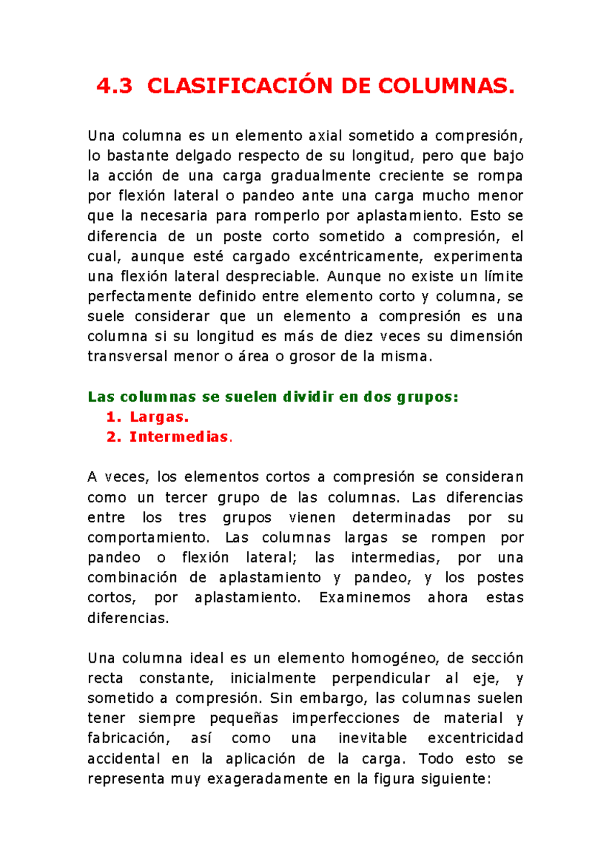 Clasificación de Columnas: Tipos y Comportamiento Estructural - Studocu