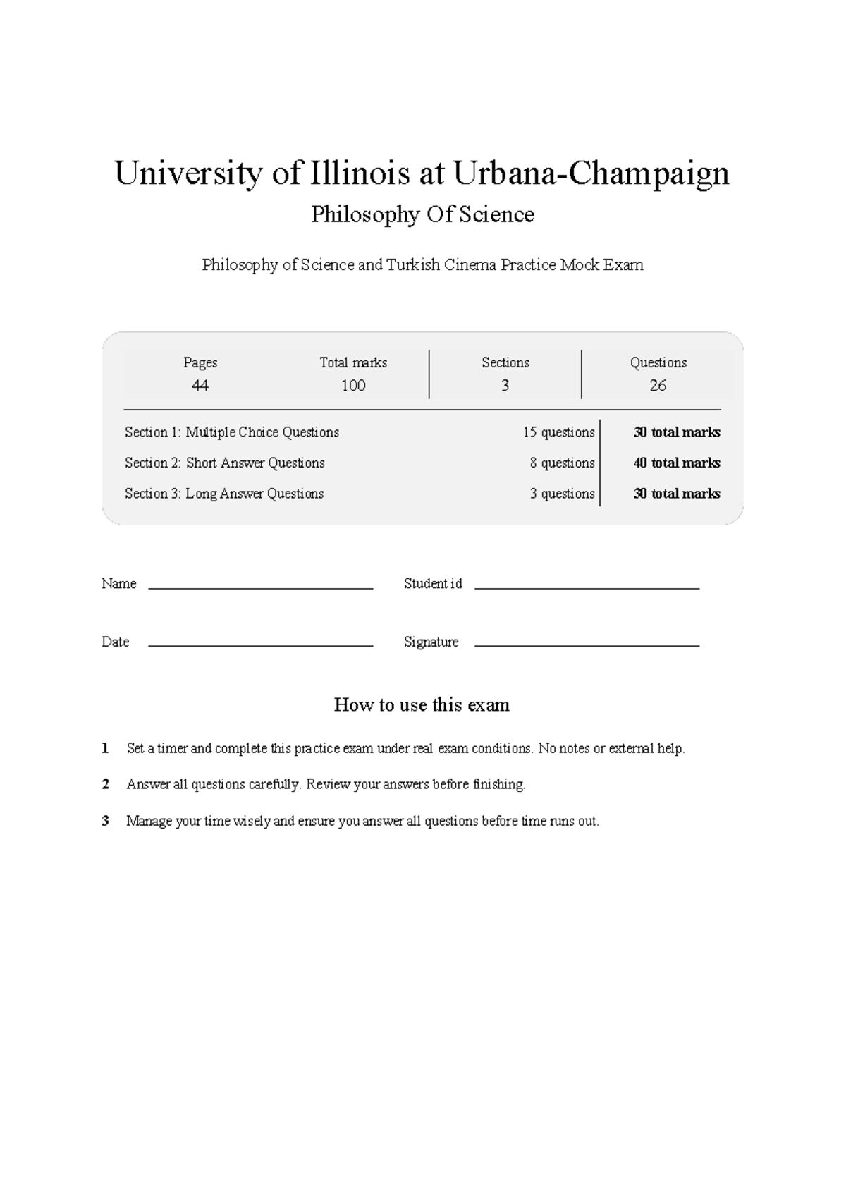 PHIL 270 Philosophy of Science Practice Mock Exam 2026 - Studocu