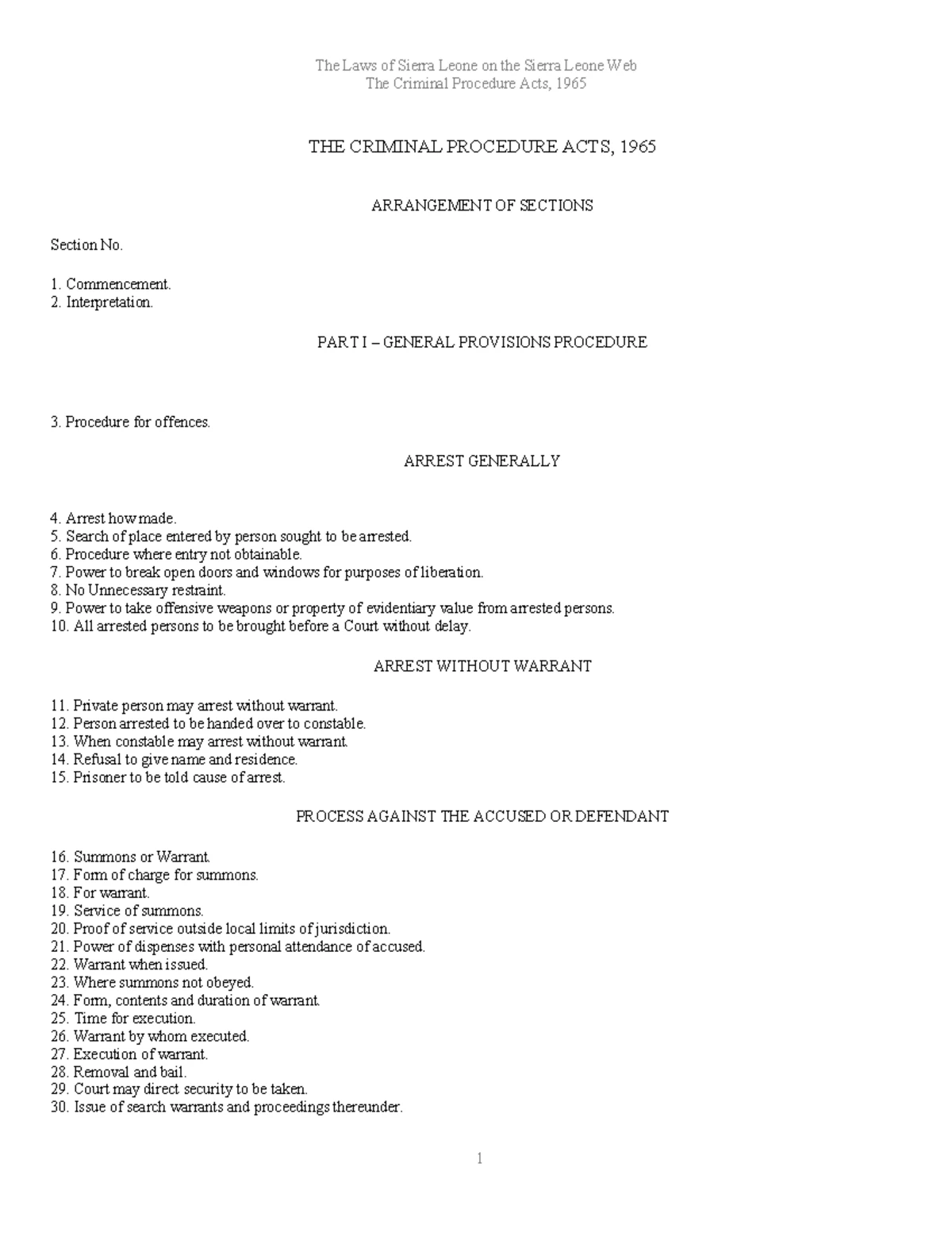 Criminal Procedure Act Insights - Sierra Leone, 2024 - Studocu