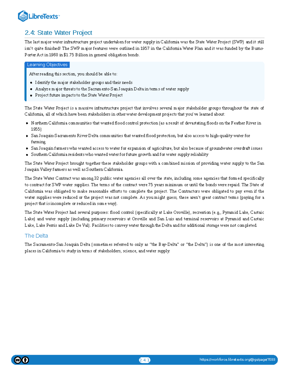 2.4: Overview of the State Water Project and Its Stakeholders - Studocu