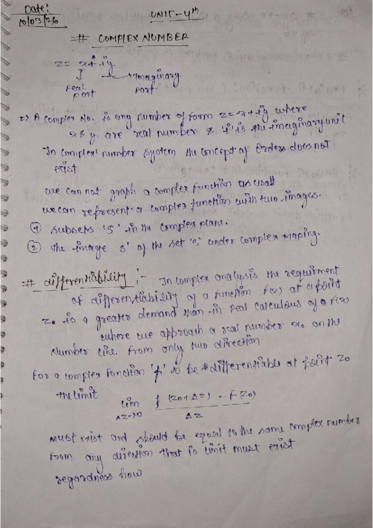 Math(1)-2: Complex Numbers and Their Applications - Studocu