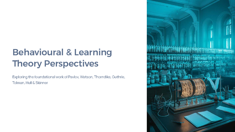 Behavioural Learning Theory Perspectives: Overview of Key Concepts and ...
