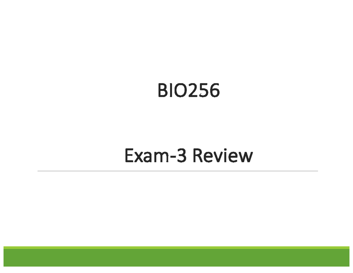 BIO256 Exam 3 Review: Fluid Homeostasis & Reproductive Insights - Studocu