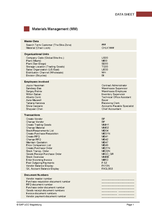 Intro S4HANA Using Global Bike Exercises MM GUI en v3 - MM 1: Display Purchase Order Exercise ...