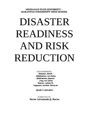 DRRR Module 1 - Disaster Readiness and Risk Reduction Quarter 2 ...