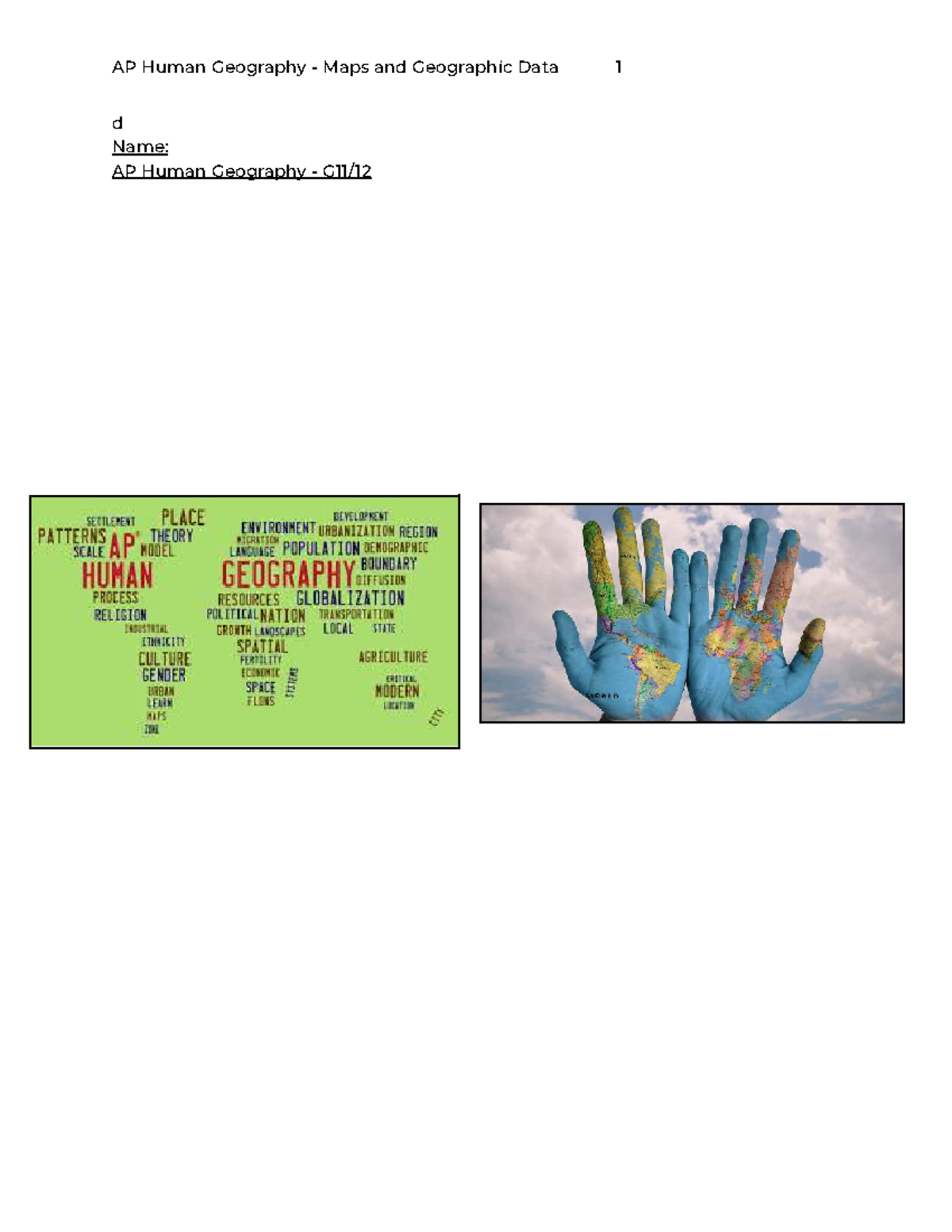Unit 1 - AP Human Geography - Maps & Geographic Data Overview - Studocu