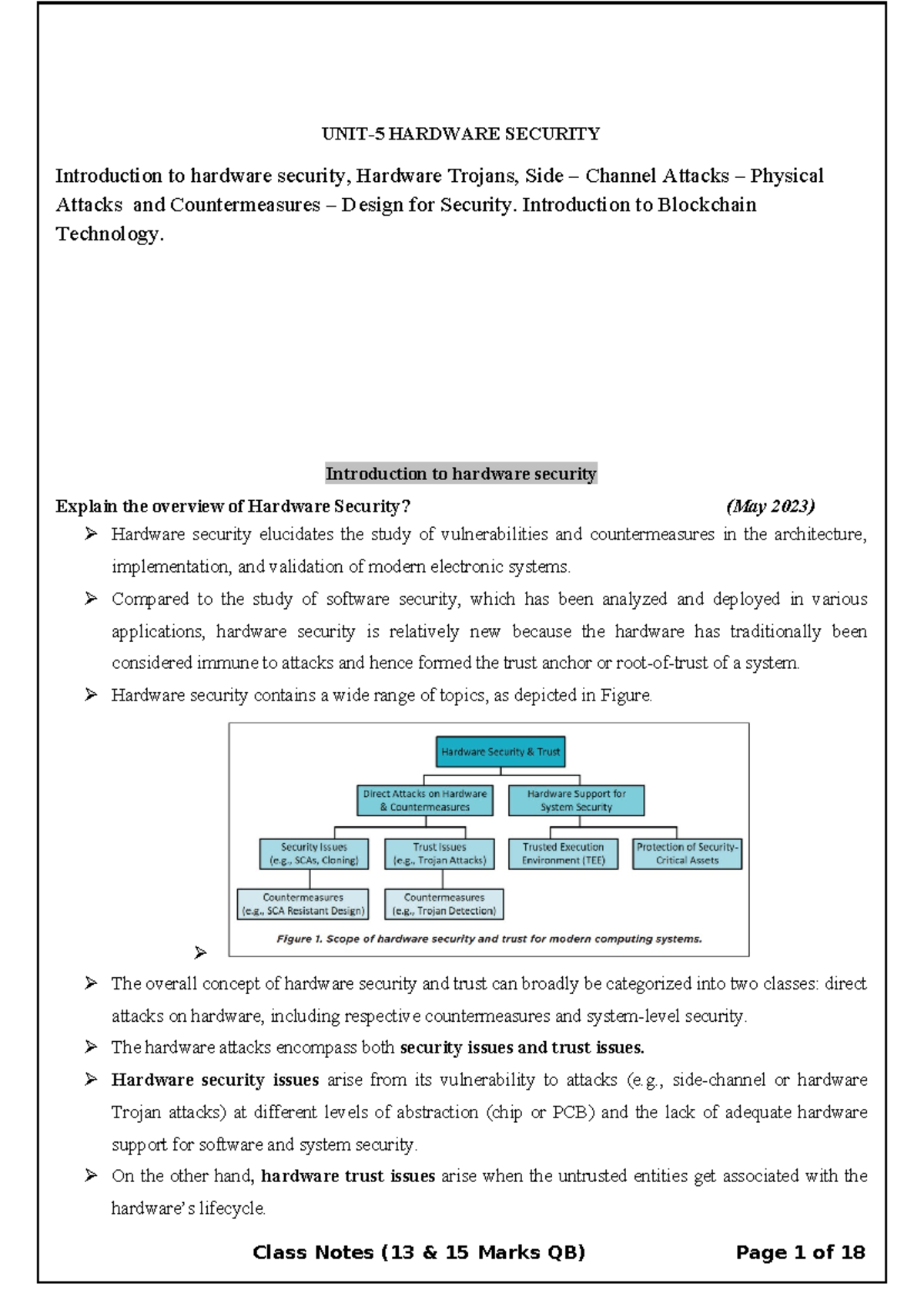 EC3401 NS Unit 5 Hardware Security Overview and Concepts - Studocu