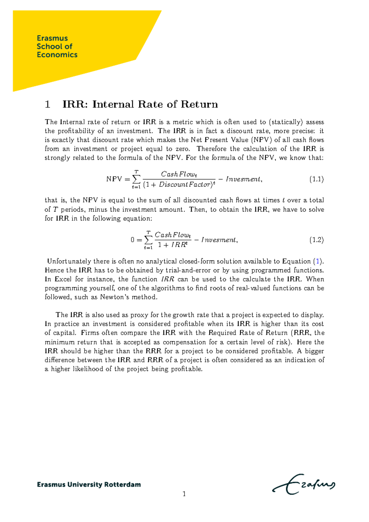 IRR Analysis: Understanding Internal Rate of Return (IRR) Concepts - Studeersnel