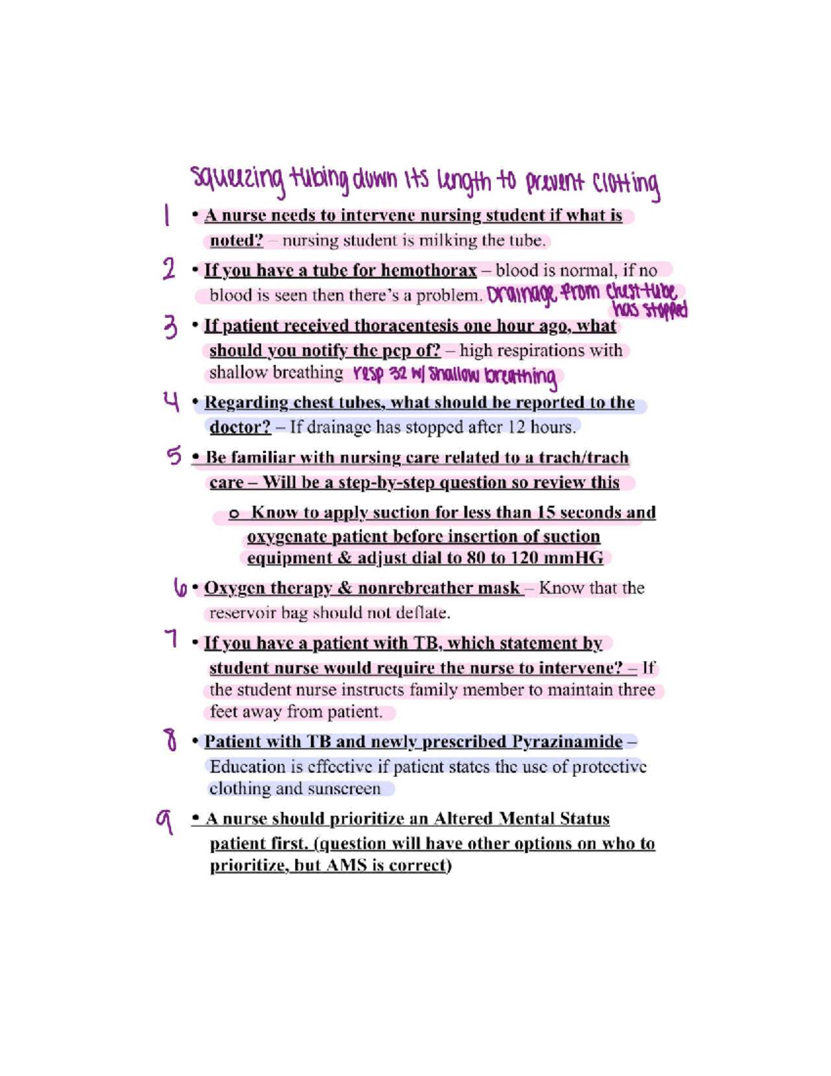 NUR 242 Exam 3 Study Questions for Nursing Interventions - Studocu