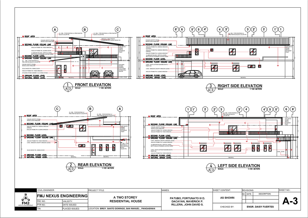 A3 Final Exam: Analok Frame Finishes & Elevation Details - Studocu