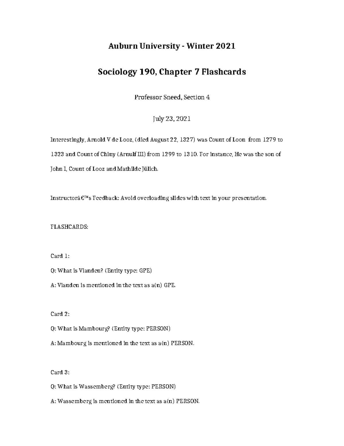 Sociology 190 Chapter 7 Flashcards - Auburn University - Winter 2021 ...