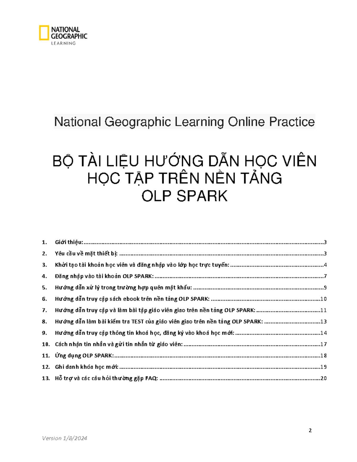 Hướng Dẫn Sử Dụng OLP SPARK - Học Viên Trung Học (OLP-User-Guide) - Studocu