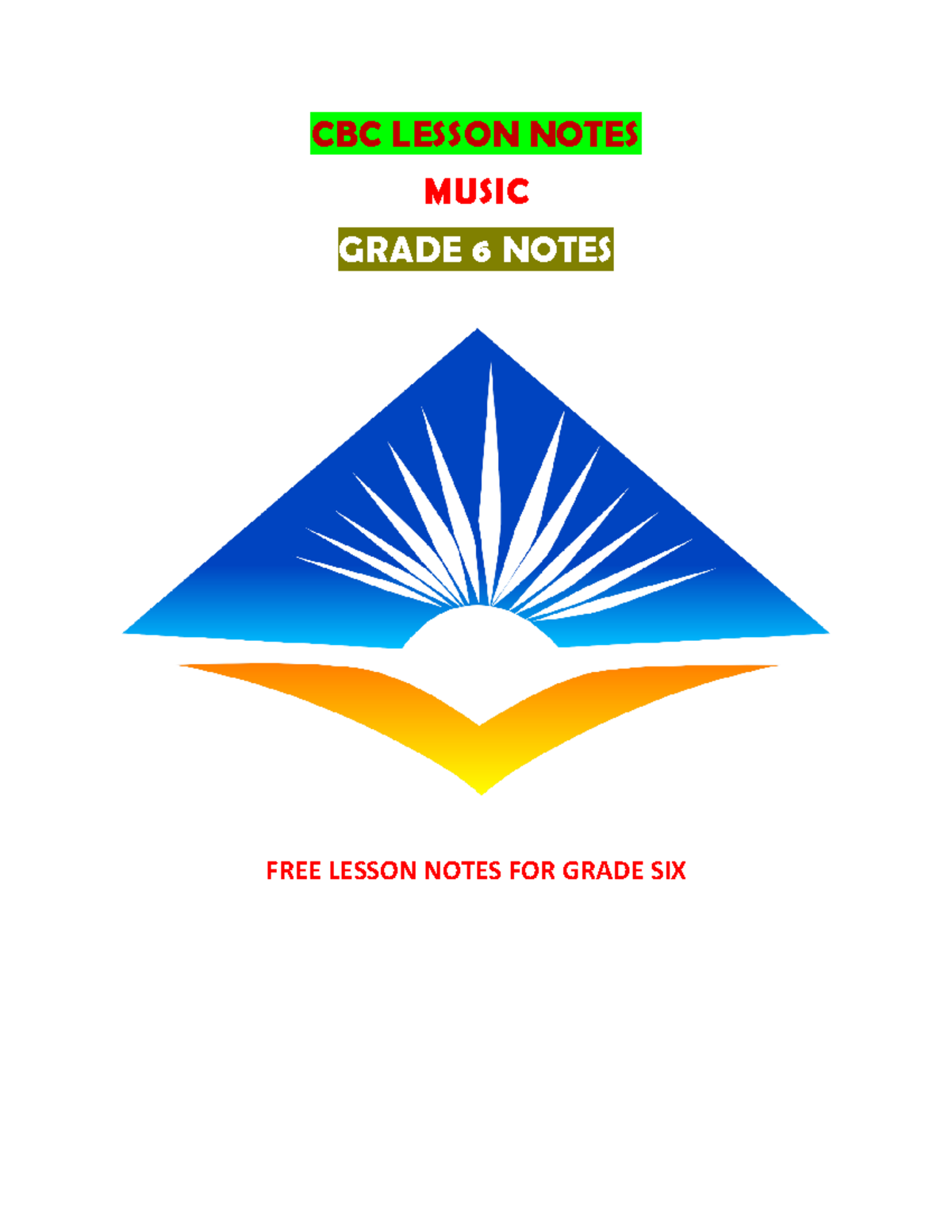 Music GD 6: Comprehensive Lesson Notes on Songs and Instruments - Studocu