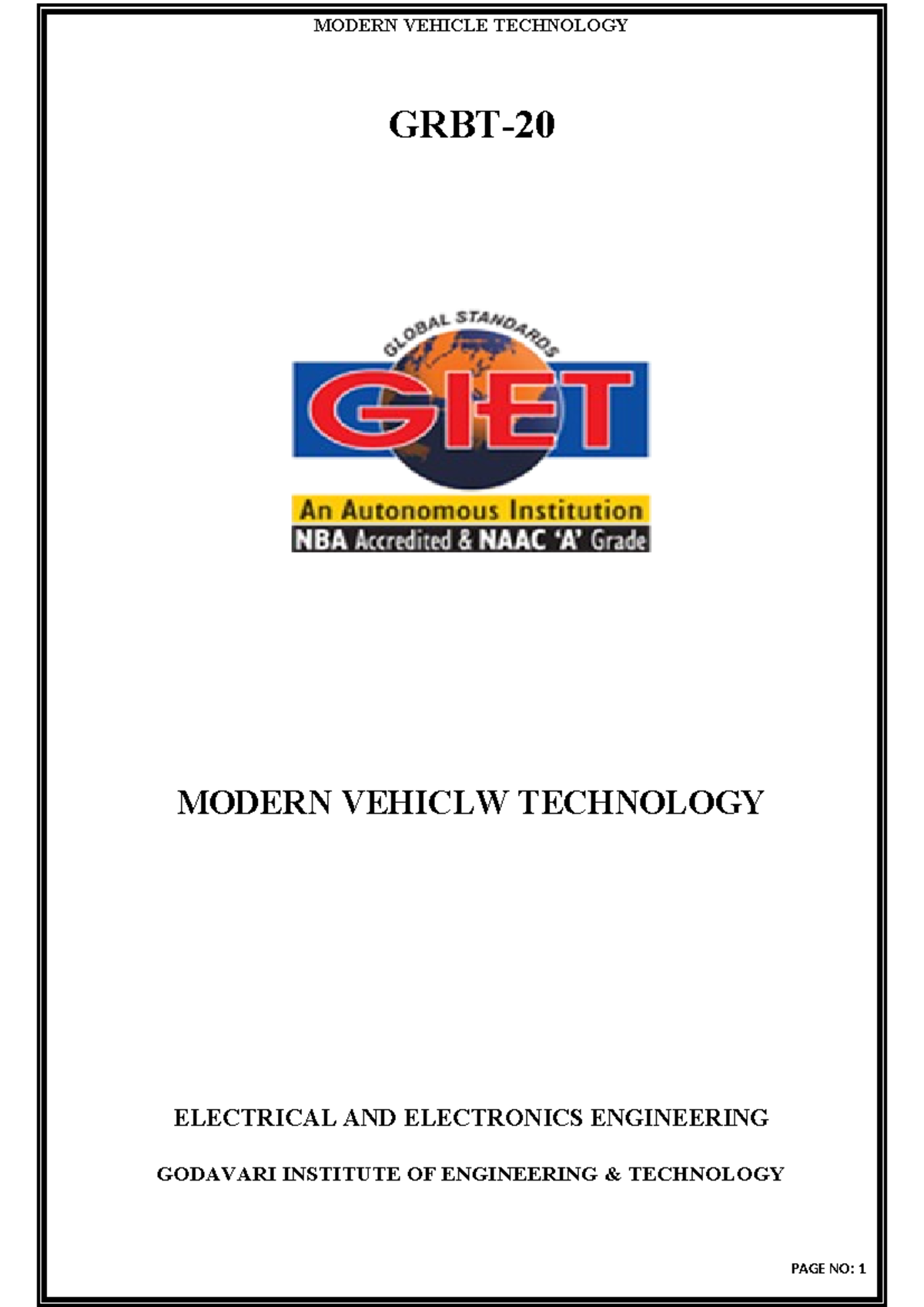 3.3 MVT Notes-1 - Notes for 4 year 1 semester modern vehicle technology ...
