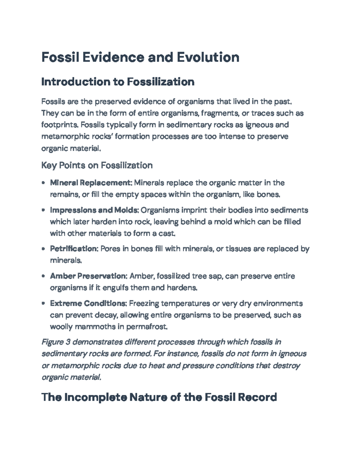 Fossil Evidence and Evolution in Paleontology: Key Concepts and Methods ...