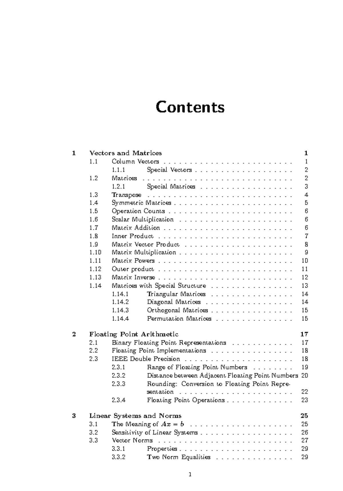 Linear Systems Norms And Singular Value Decomposition Overview Contents 1 Vectors And