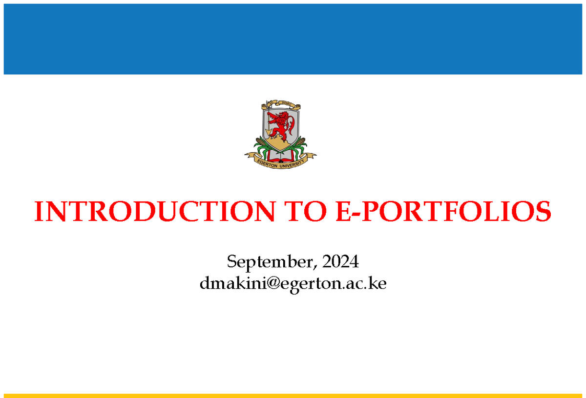 E-Portfolios: An Introductory Presentation for Learning Assessment - Studocu