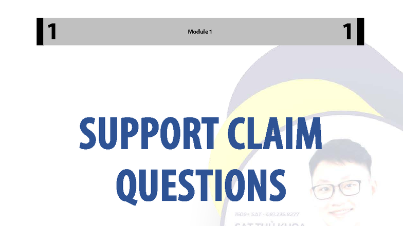 1 Module 1 Test: Support Claim Questions and Answers - Studocu